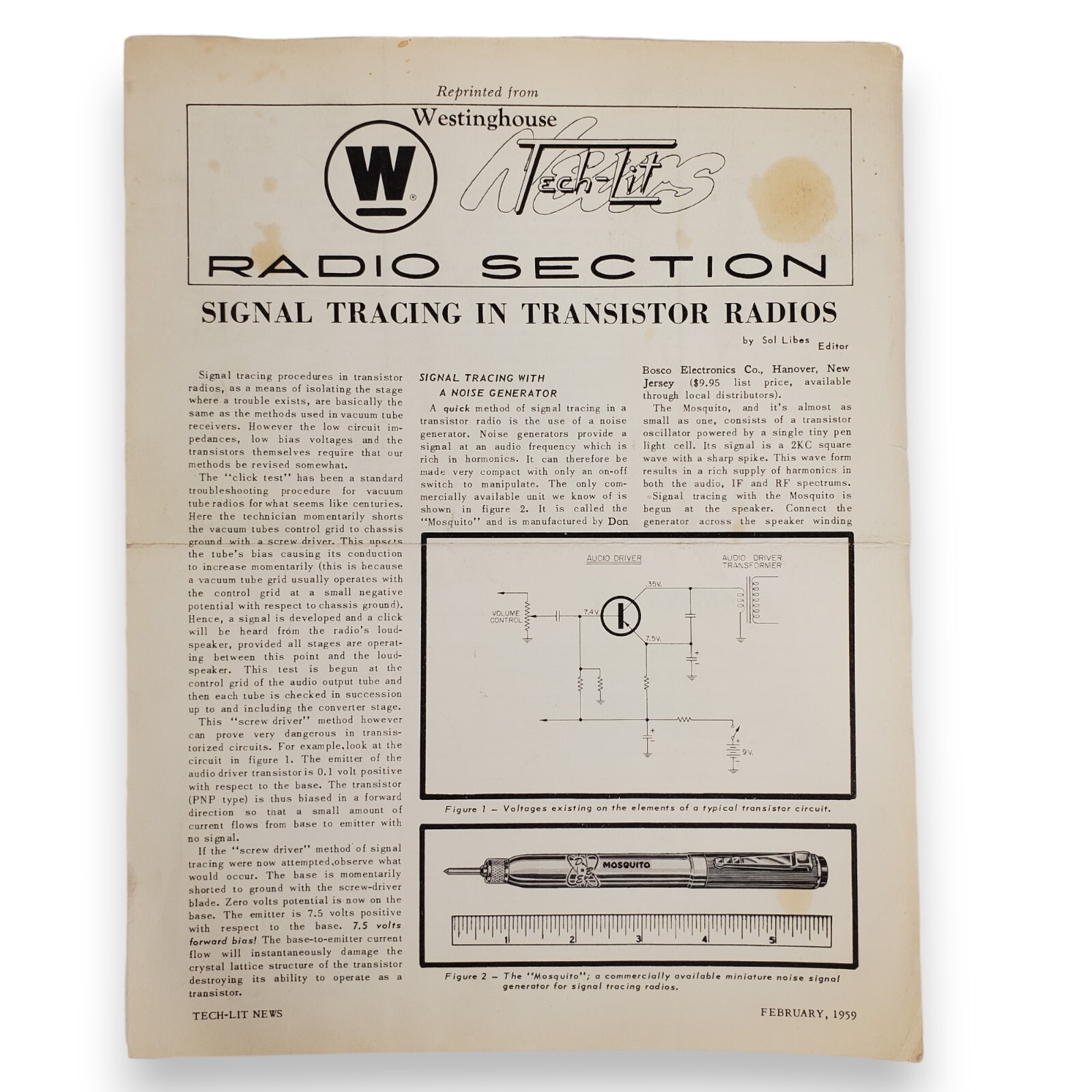 Vintage Westinghouse Radio Section TECH-LIT Feb 1959 | eBay