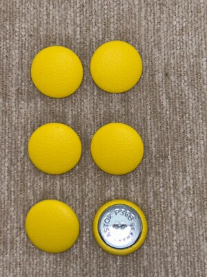 Faux Leather 36L/23mm Yellow Vinyl Covered Loop Back Upholstery Buttons ...