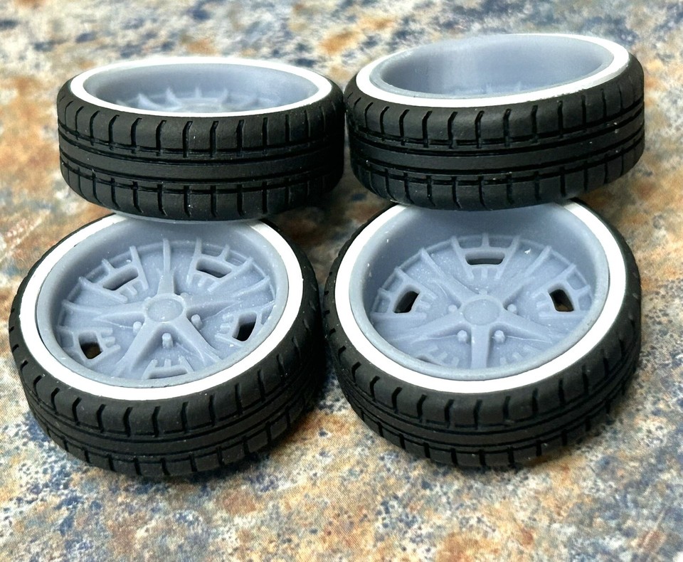 Resin 22-Scale Inch “Foose Gusset” Wheels W/Whitewall Tires, 1/24,1/25 ...