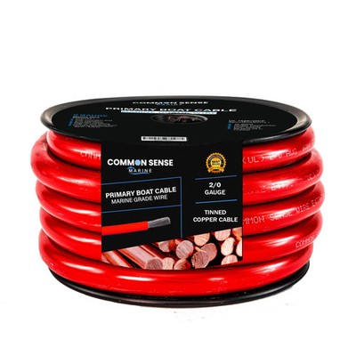 2/0 AWG Single Conductor Marine Grade Wire Tinned Copper-OFC - 25 feet ...