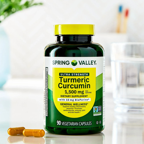 Spring Valley Ultra Strength Turmeric Curcumin Dietary Supplement 1,500 ...