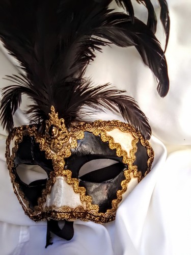 Halloween Masquerade Mask Authentic Kartaruga Venetian Multi & Gold ...