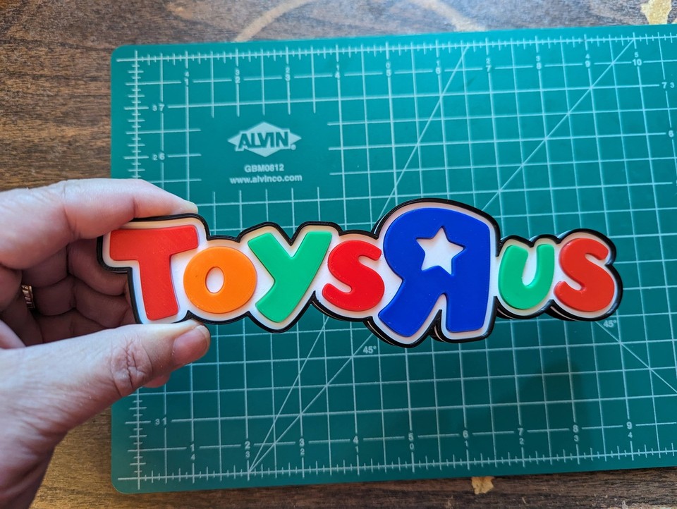 Toys R Us logo sign 3D printed display shelf wall art | eBay