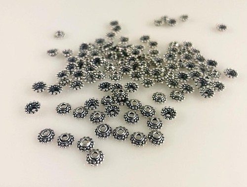 Sterling Silver Bead Cap Beads Round 4mm Orphan Lot | eBay