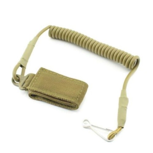 Tactical Pistol Sling Elastic Lanyard Secure Spring Retention Tan | eBay