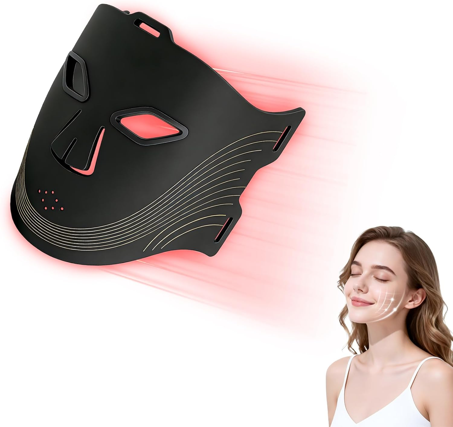 LED Red Light Therapy Face Mask with Remote - Anti-Aging Skin Care at ...