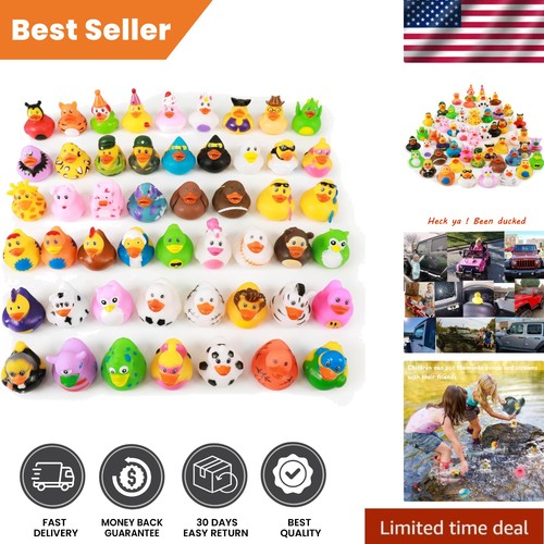 50 Colorful Mini Rubber Ducks - Fun Assortment for Kids’ Parties ...