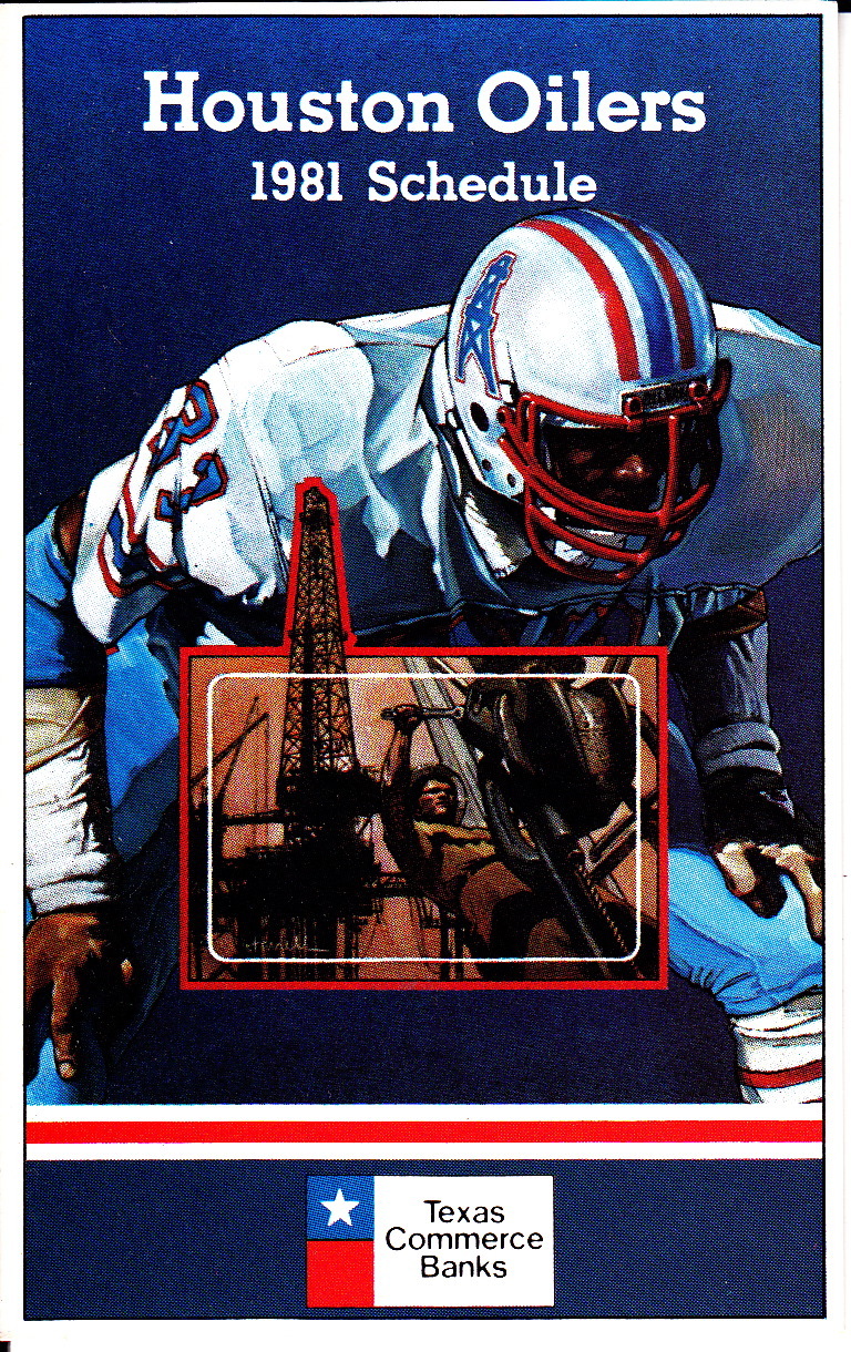 1981 HOUSTON OILERS FOOTBALL POCKET SCHEDULE | eBay