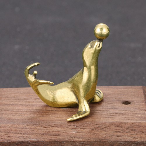 Solid Brass Sea Lion Figurine Small Statue Home Ornament Figurines ...