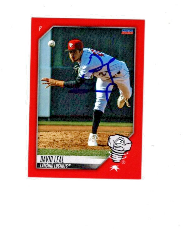 David Leal 2022 Lansing Lugnuts signed autograph baseball card La Tech ...