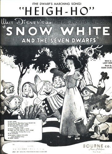 HEIGH-HO SHEET MUSIC THE DWARF'S MARCHING SONG DISNEY SNOW WHITE 1961 ...