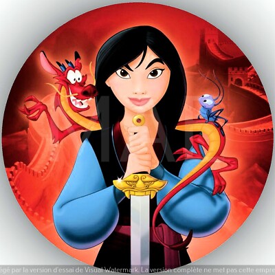 Mulan . Décoration de gâteau, comestible, Azyme, disque diam.20cm. | eBay