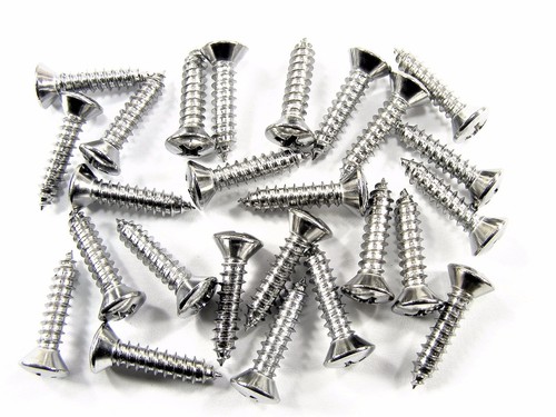 Chevy Chrome Interior Trim Screws- #8 x 3/4" Long- #8 Oval Head- 25 ...