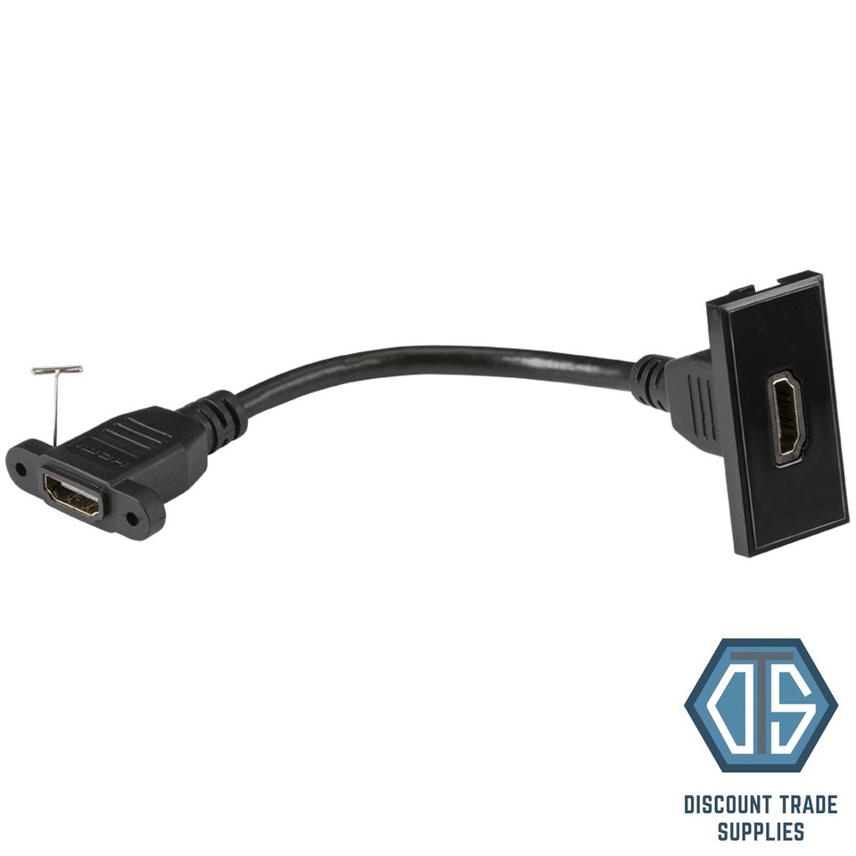 BG 2 Gang Brushed Steel HDMI Socket Satin Chrome Black insert NBSEMS2 ...