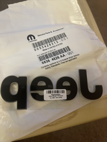 2017-2018 Jeep Wrangler Front Grille Nameplate Emblem Chrome new OEM ...