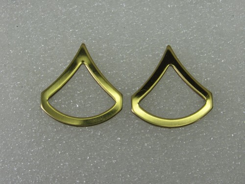 US Army Private First Class E-3 Brass Rank Pin Set Military Dress ...