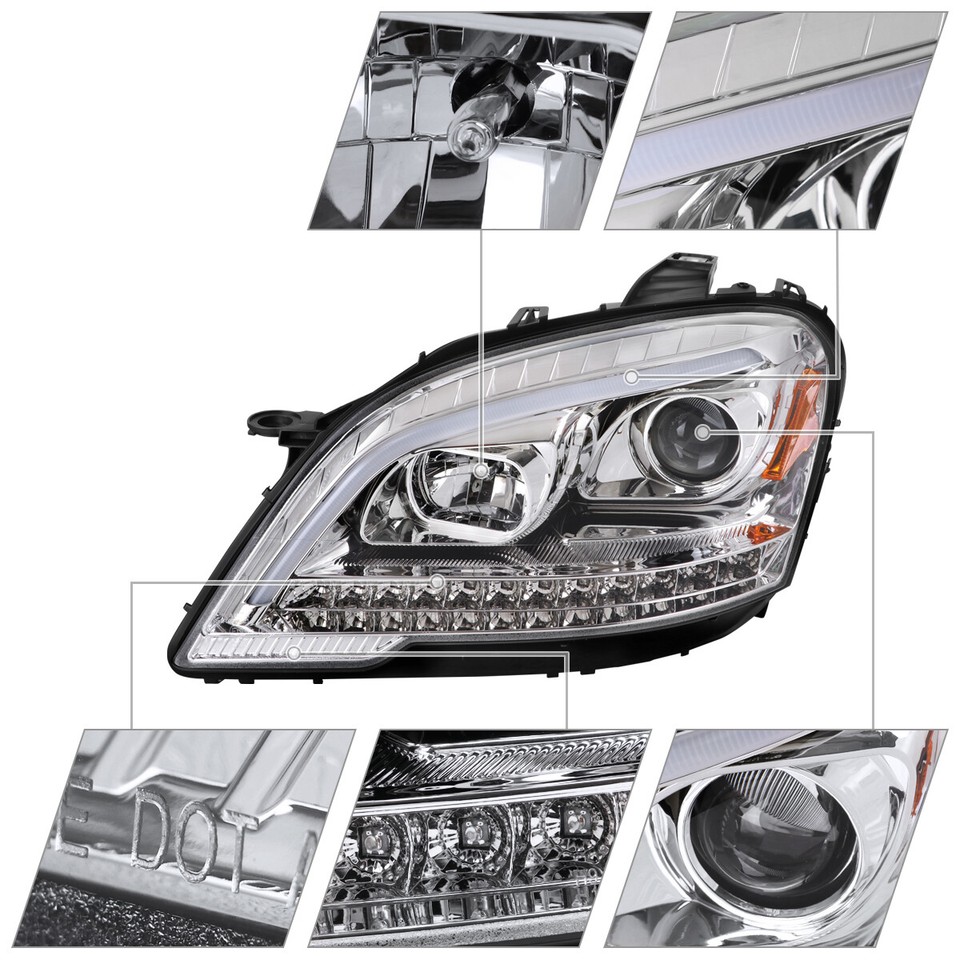 Projector Headlight Fits 2009-2011 Mercedes Benz W164 ML320 LED ...