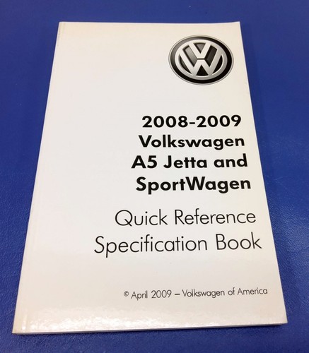 08-09 Volkswagen A5 Jetta Sportwagen Quick Reference Specification Book | eBay