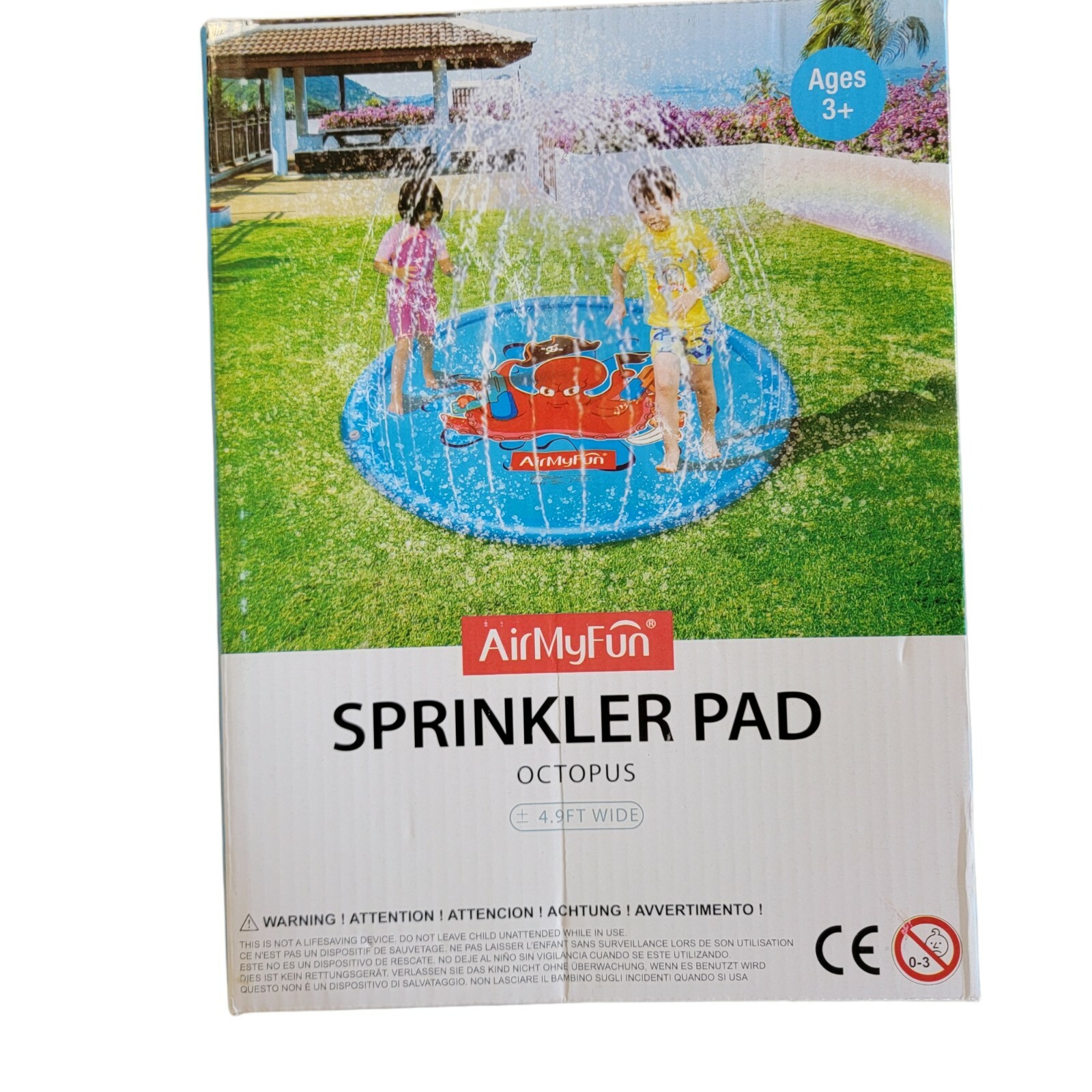Splash Pad Kids Sprinkler Play Mat OCTOPUS Splash Pad 4.9 Ft Wide | eBay