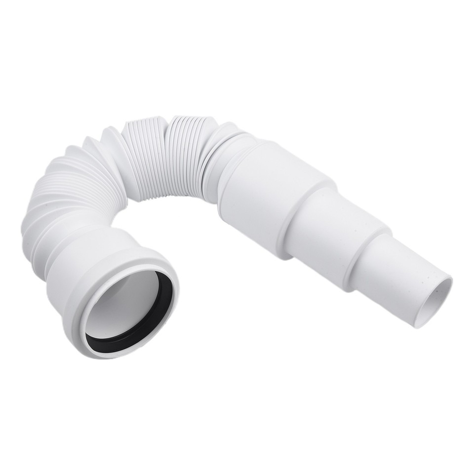Shower Waste Flush Pipe 1M Extendable Length Grey PVC Material 50mm ...