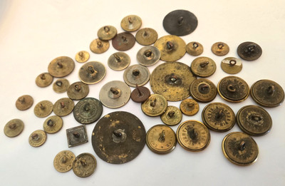 antique,vintage,BUTTON,LOT,18th,19th,CENTURY,LIVERY,FLAT TOMBAC,NICE ...