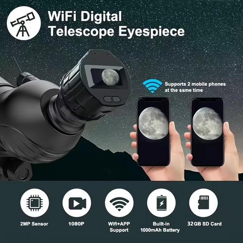 V13 WiFi Telescope & Microscope Camera Digital Eyepiece 10m Wireless ...