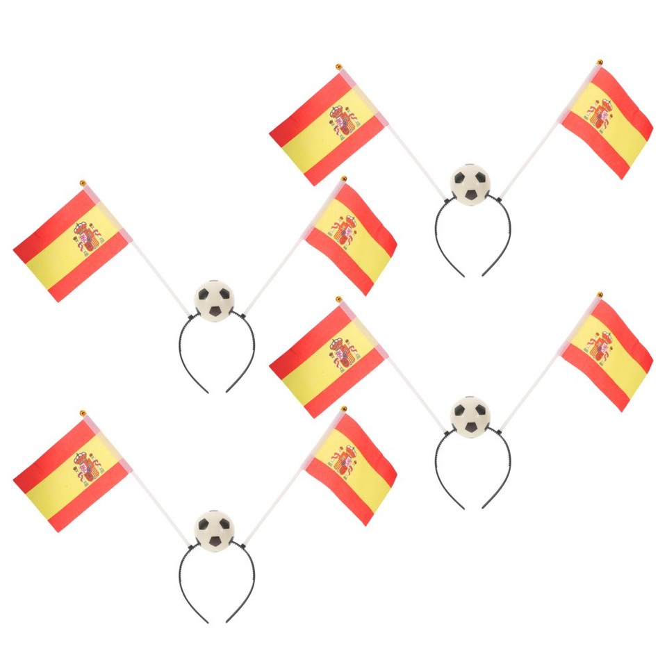 4pcs Soccer Sports Fan Headbands - Spain Flags Bopper Hair Bands ...