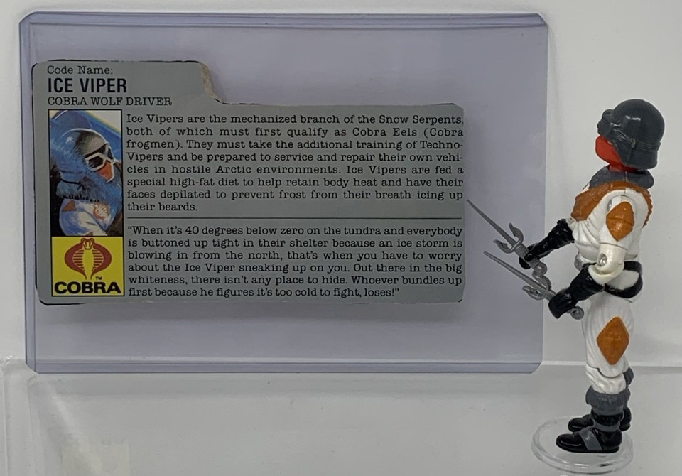 G.I. Joe – Ice Viper (Cobra ) Figure w/ File Card - Hasbro 1987 - Hong ...