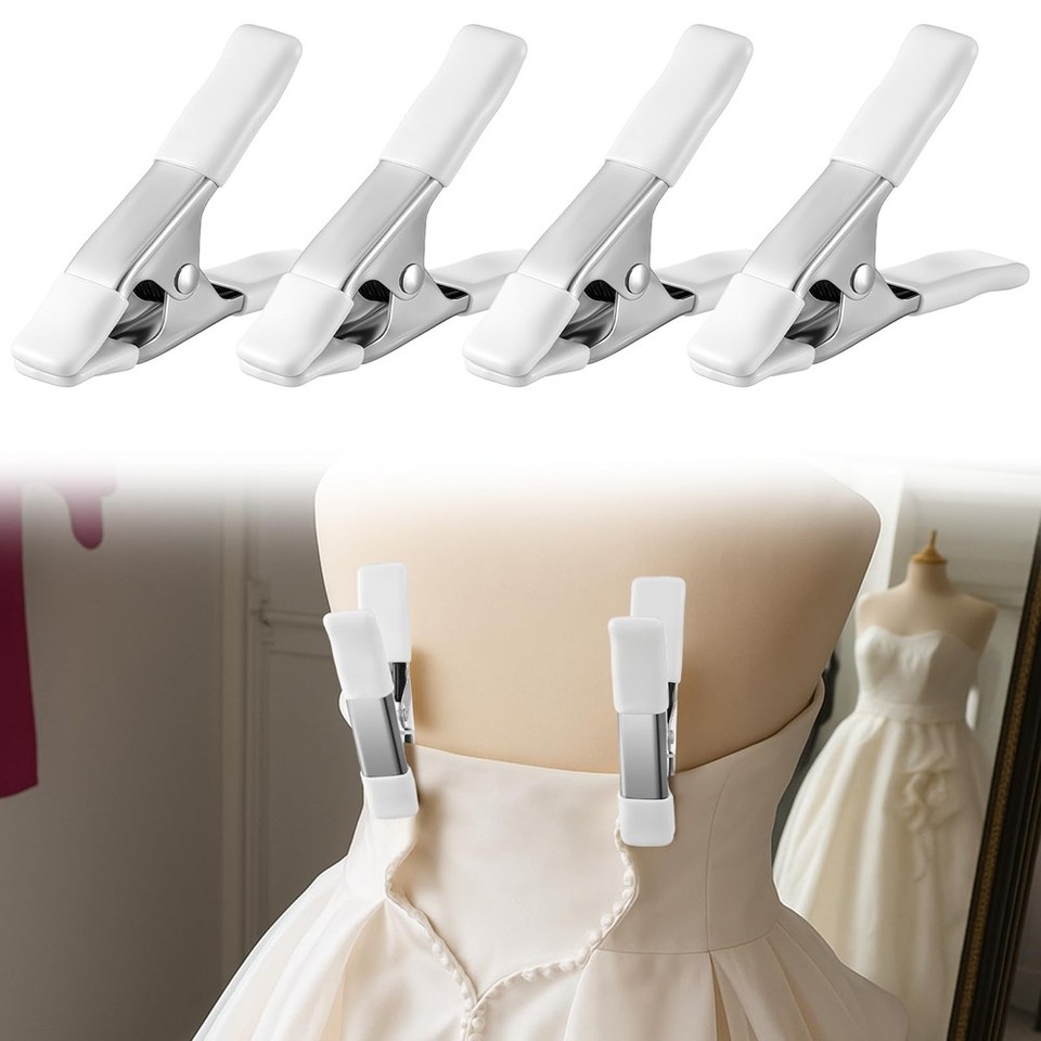 4 Pack Dress Clips Heavy Duty Clothing Clamps for Bridal, Fashion ...