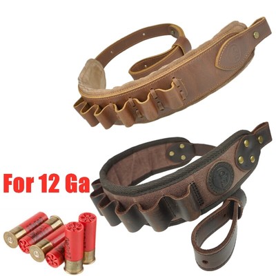 Leather Padded Rifle Gun Sling Shoulder Carry Strap Shell For 12 Gauge ...