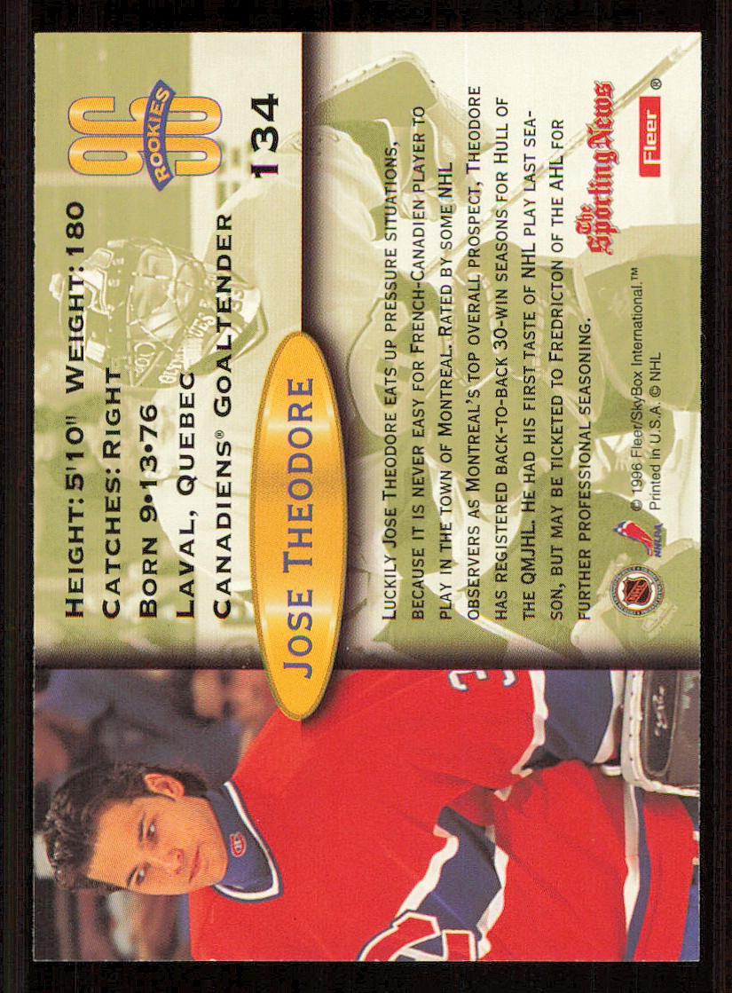 1996-97 Fleer #134 Jose Theodore | eBay.de