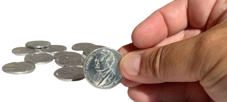 12 HOUDINI MAGIC SILVER COINS Set Miser Dream Half Dollar Palming Trick ...