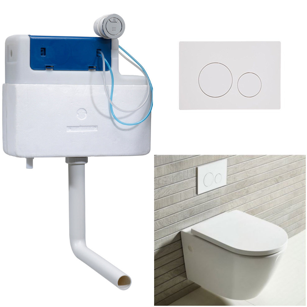 Dual Flush Compact Air Concealed Cistern Back to Wall Choice Of Flush ...