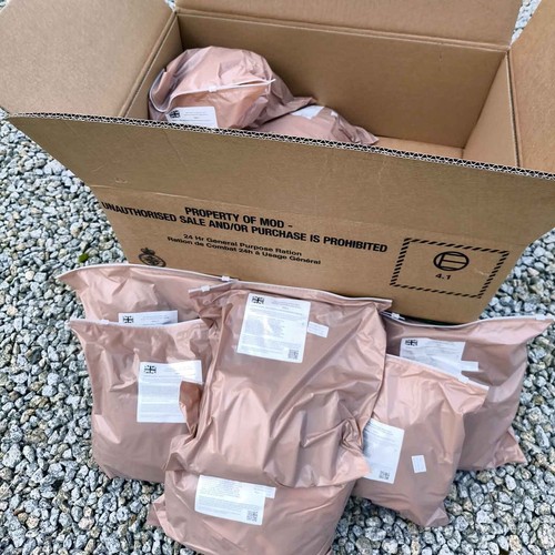 MRE BRITISH 2 FULL BOXes of 20 Packs ARMY 24 HOUR RATION RCIR UK Seller ...