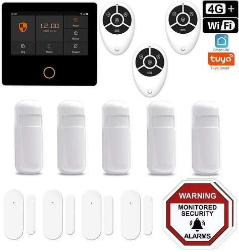 4G+Wifi App Control Touch Screen Wireless Home Security DIY House Alarm ...