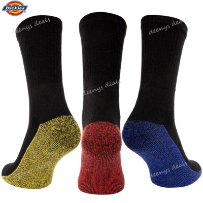 5 -10 Pairs DICKIES Mens DRI-TECH Crew Boot Work Socks Thick Heavy Duty ...