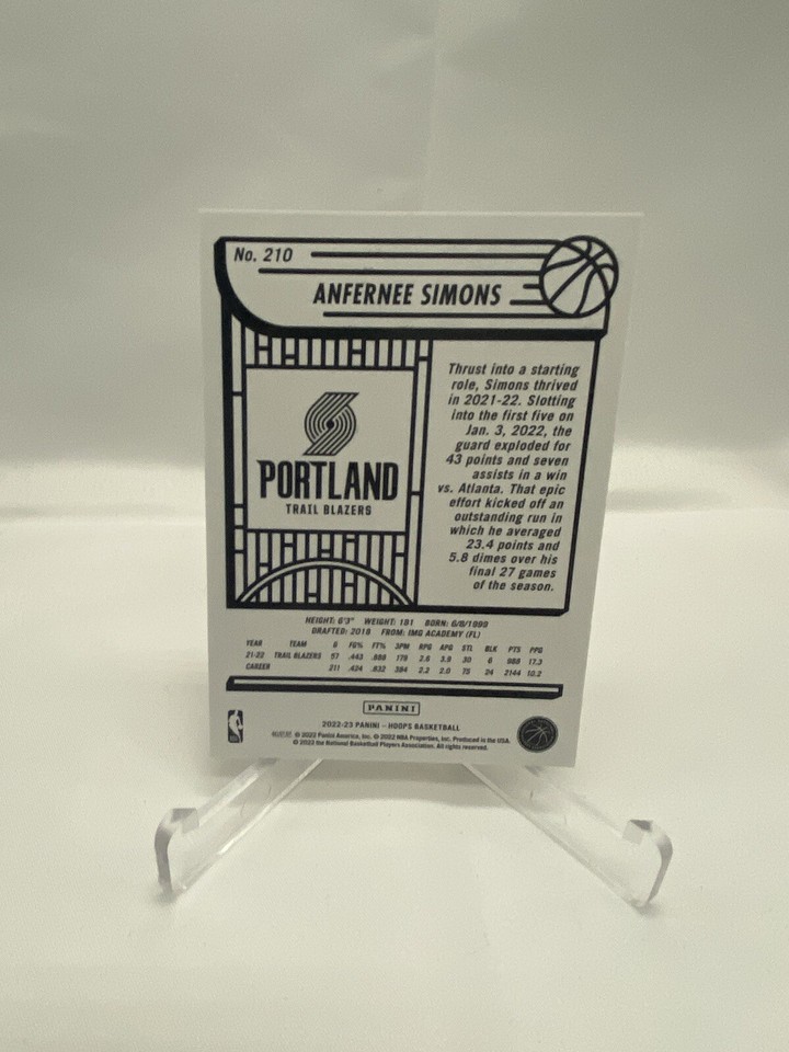 Anfernee Simmons Autograph Signed 2022-23 NBA Hoops #210 | eBay