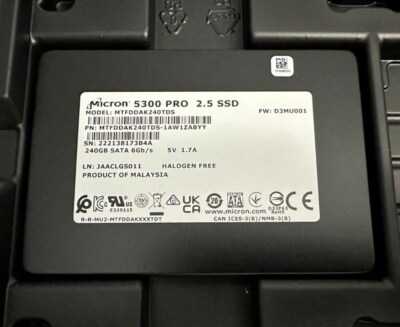 Micron 5300 PRO 240GB SSD 2.5" SATA Solid State Drive MTFDDAK240TDS ...