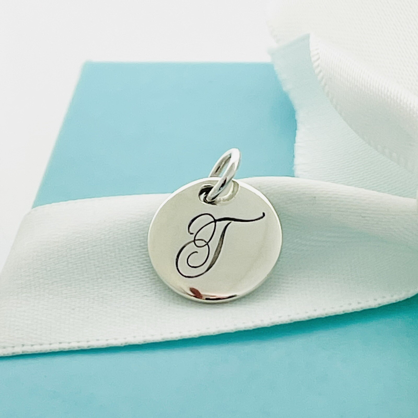 Tiffany Silver Letter T Alphabet Initial Round Circle… - Gem