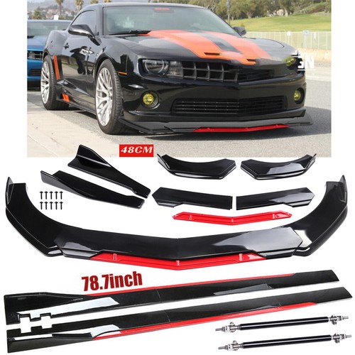For Chevrolet Camaro Z28 SS Front Bumper Lip Splitter Spoiler + Strut ...