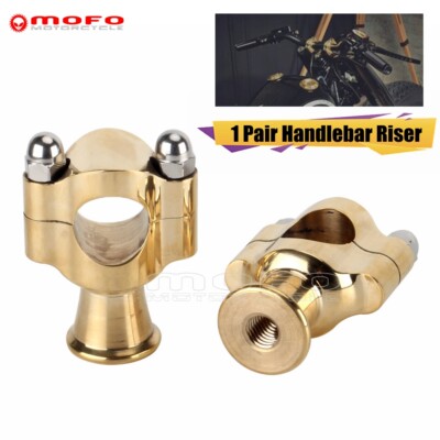 1'' Handlebar Brass Riser Clamp Mount For Harley Dyna Softail Cafe ...