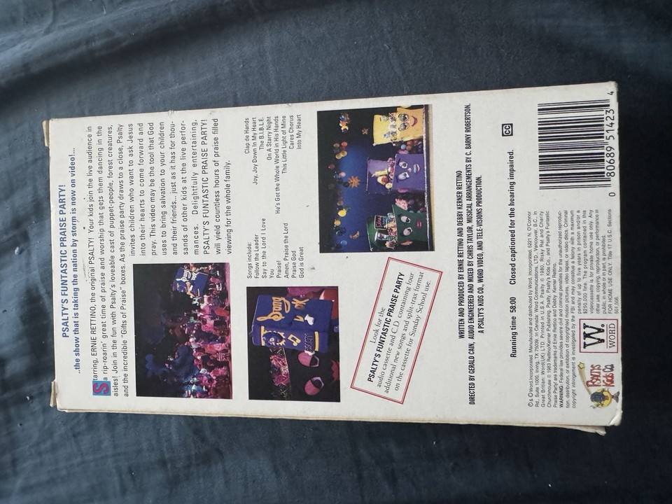 Psalty's Funtastic Praise Party VHS Christian Children Music Psalty's ...