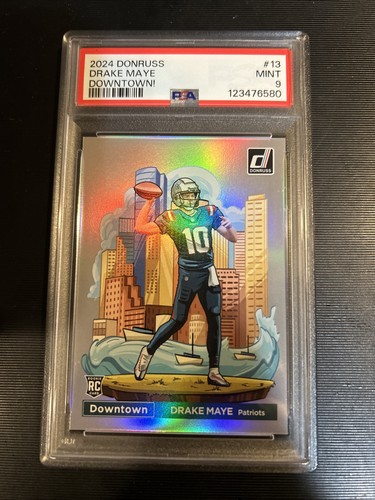 DRAKE MAYE 2024 DONRUSS DOWNTOWN CASE HIT SSP #13 PSA 9 MINT RC ROOKIE ...