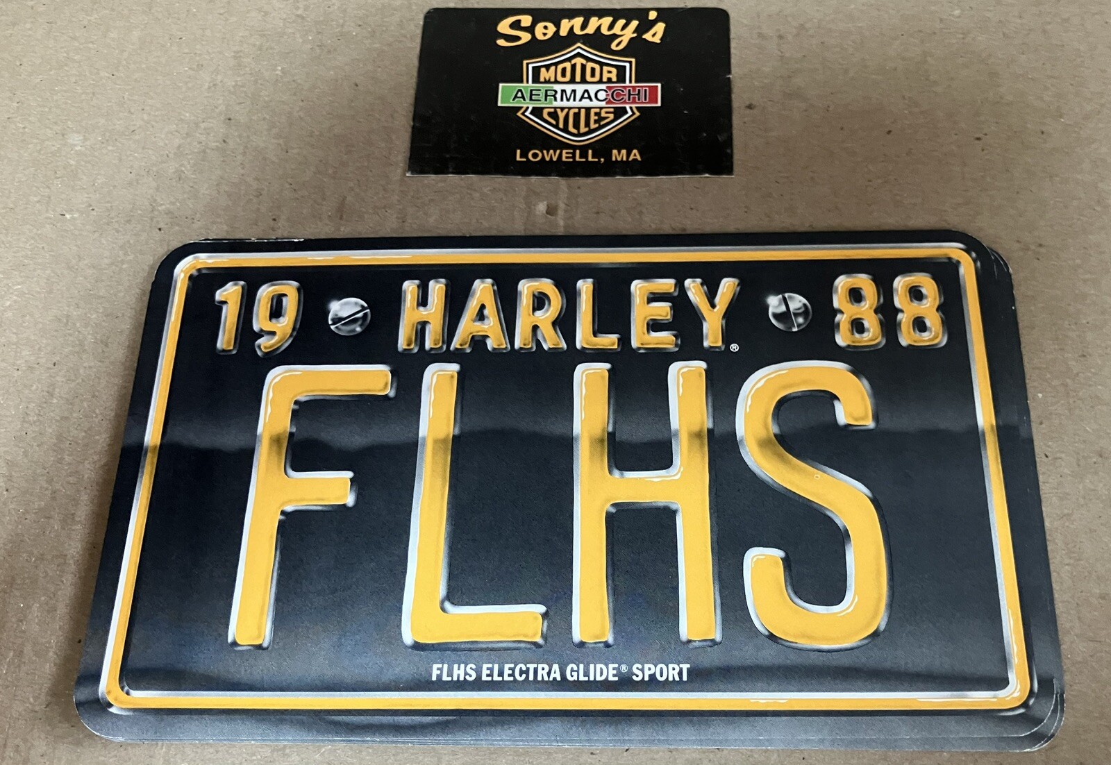 1988 Harley Davidson Dealer display license plate FLHS ELECTRA GLIDE ...