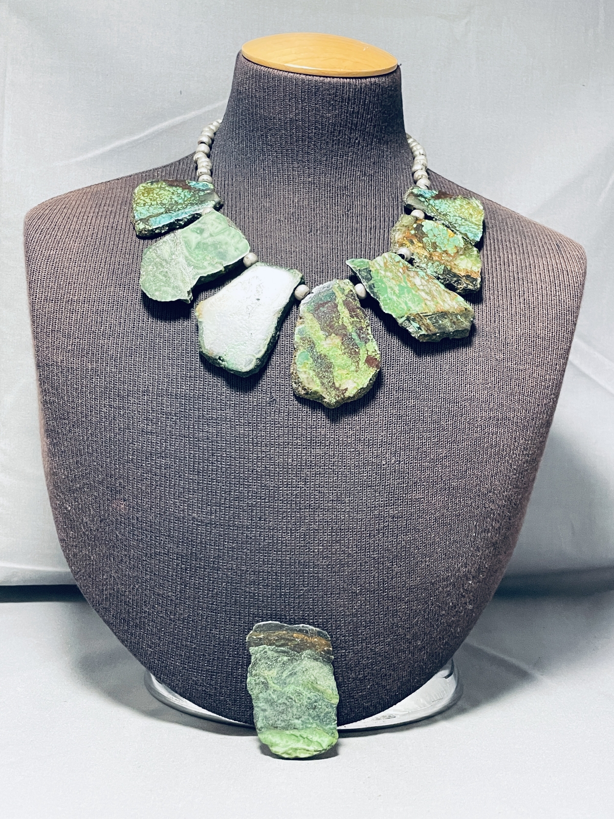 DROPDEAD FAB SLAB VINTAGE NAVAJO GREEN TURQUOISE STER… - Gem