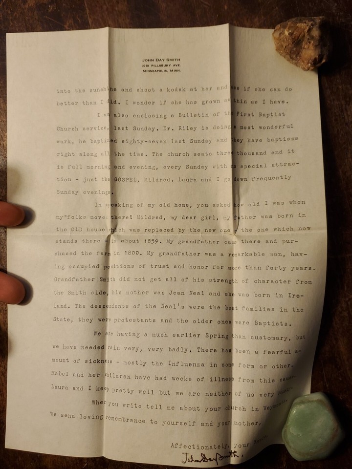3 Antique Letters By Civil War Veteran To His Niece 1920s, John Day ...