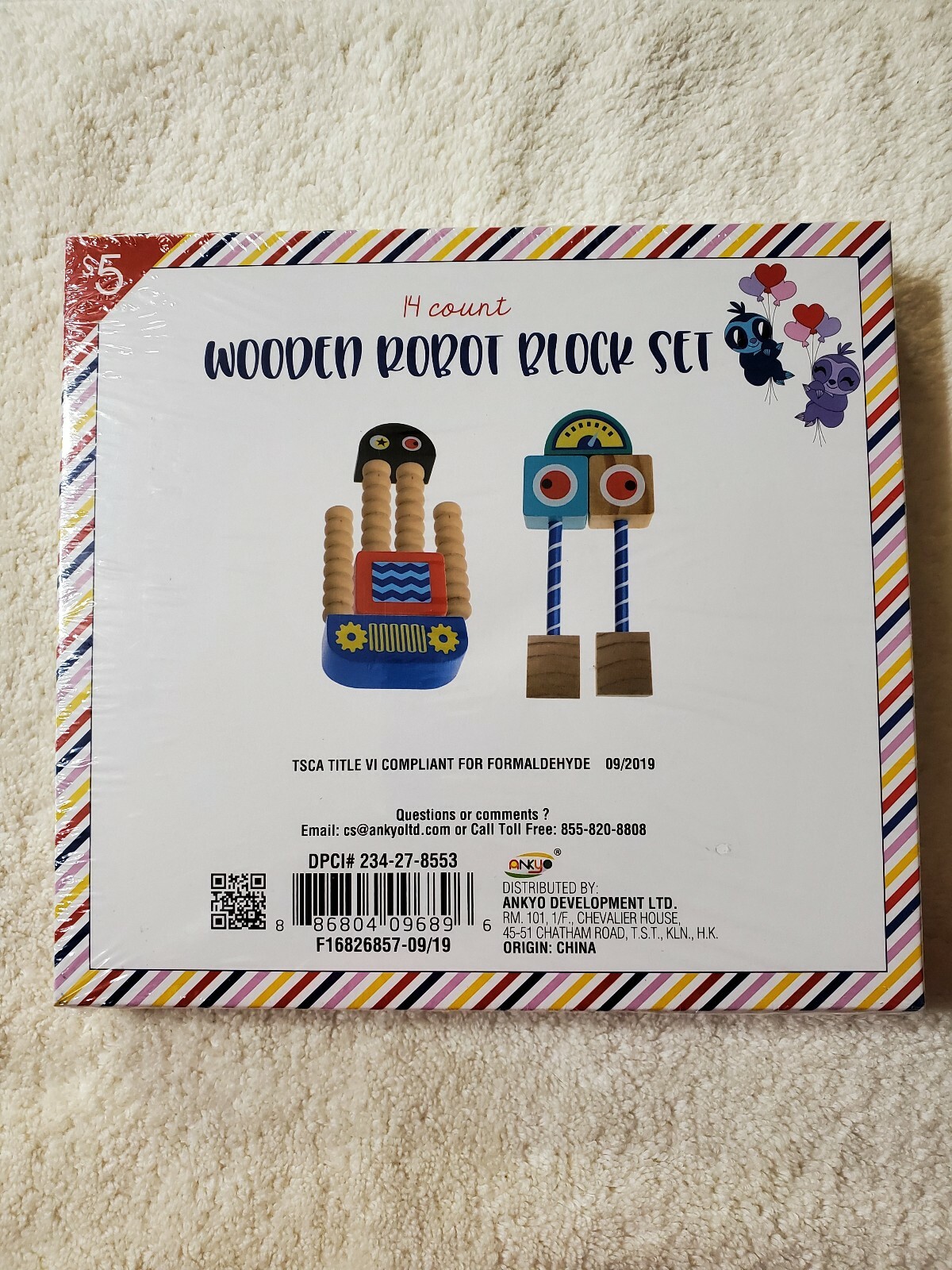 Ankyo Development Ltd. 14 Count Wooden Robot Block Set Ages 4 for sale ...