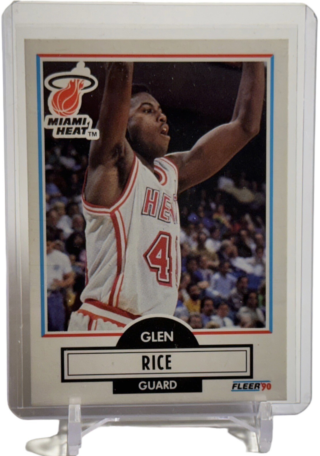 1990 Fleer Basketball Glen Rice RC Rookie Card #101 Miami Heat W/Top ...