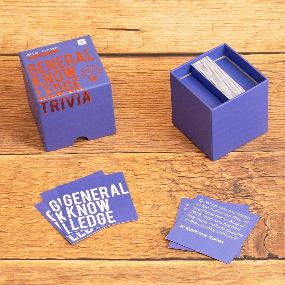 General Knowledge Trivia Quiz Question Cards | After Dinner Table Game ...