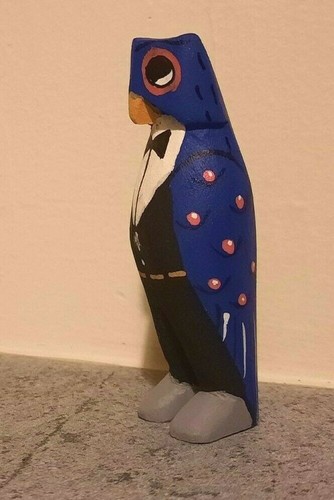 Owl Butler Oaxaca Mexico Alebrije Wooden Carved Carving Fowl, Blue | eBay